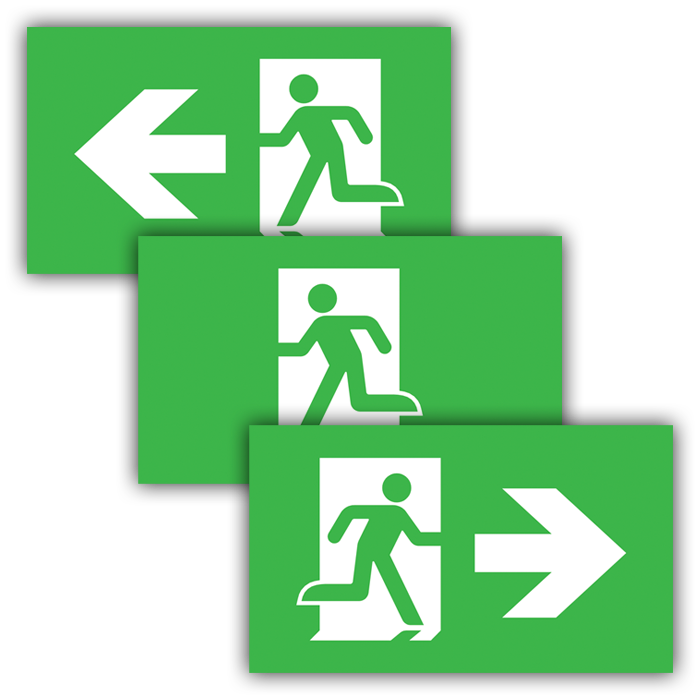 Plastic LED Running Man, AC/DC Only : Steel Fire Equipment