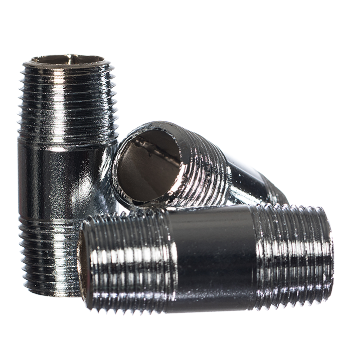 3/8" x 1-1/2" Pipe Nipple, Chrome : Steel Fire Equipment