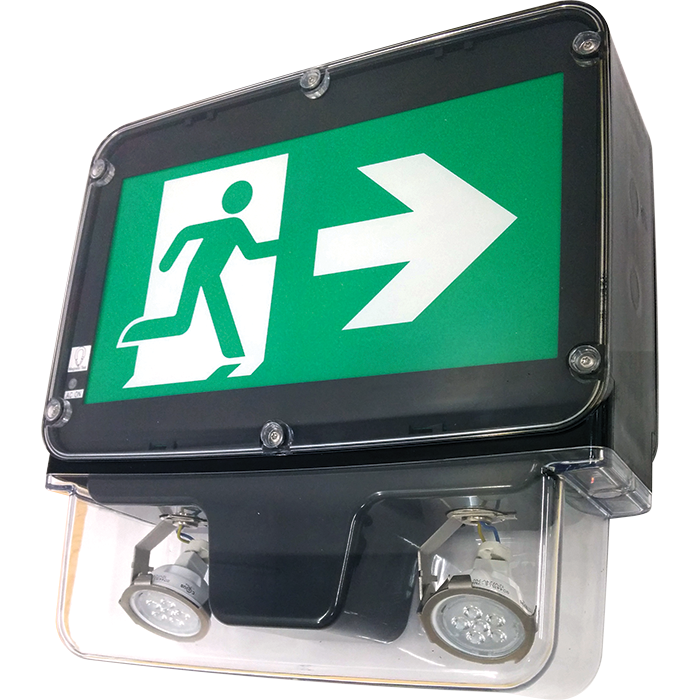 6V 36W Wet Location Running Man Combo : Steel Fire Equipment